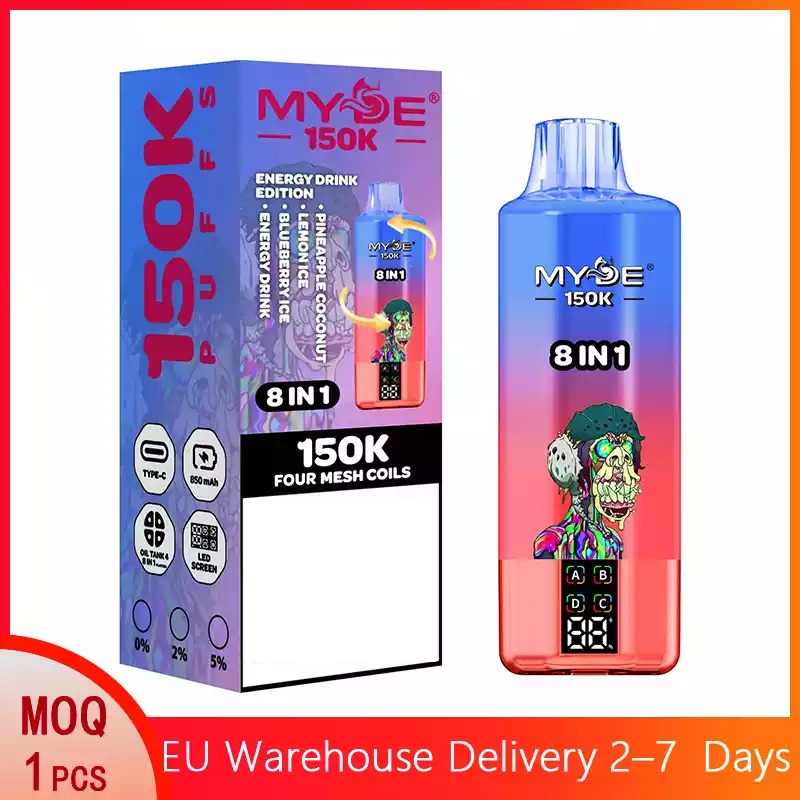 MYDE 8 in 1 150K Puffs Capacità 4 serbatoi Opzioni multiple Modalità ...